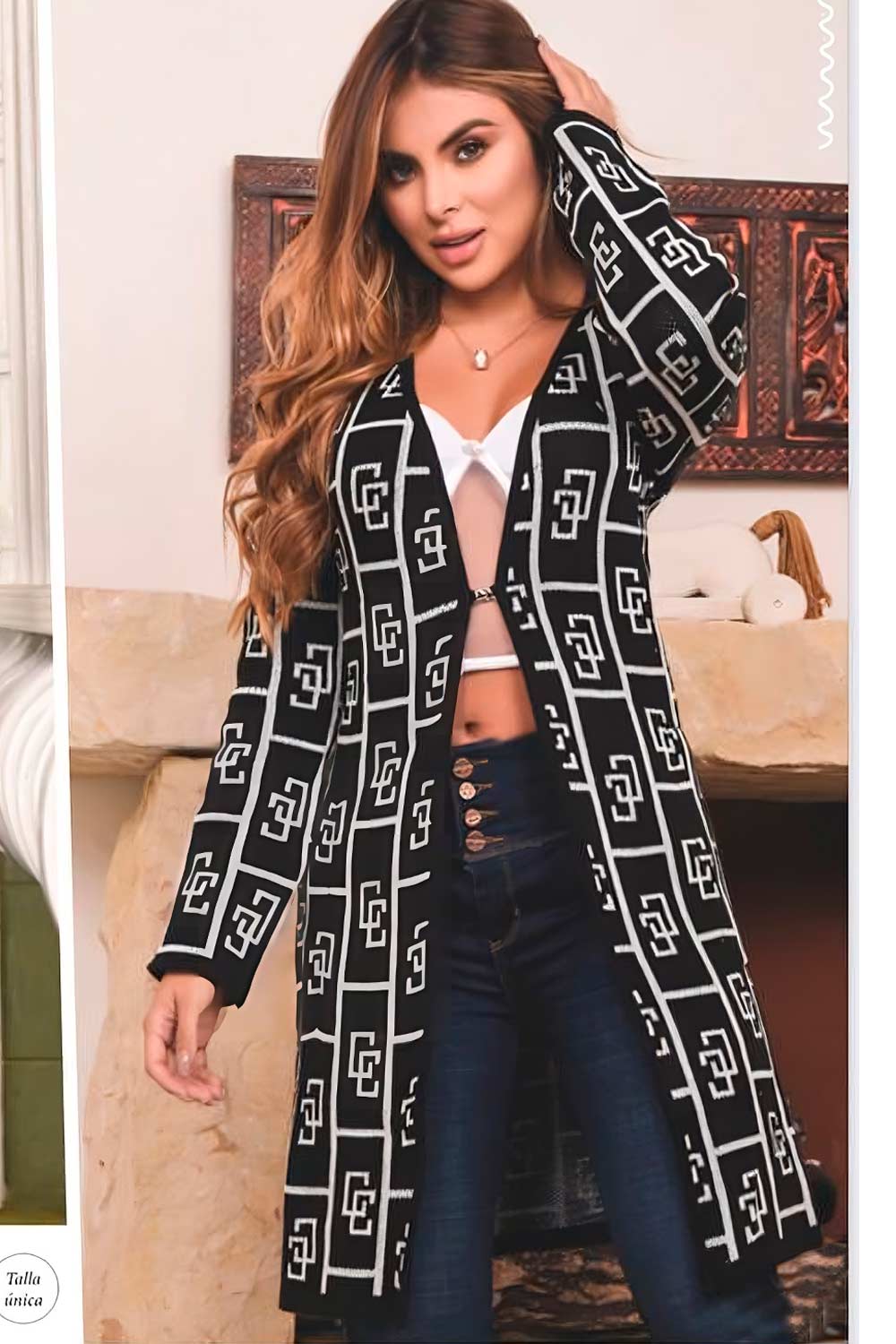 CÁRDIGAN MUJER ESTAMPADO "CE"